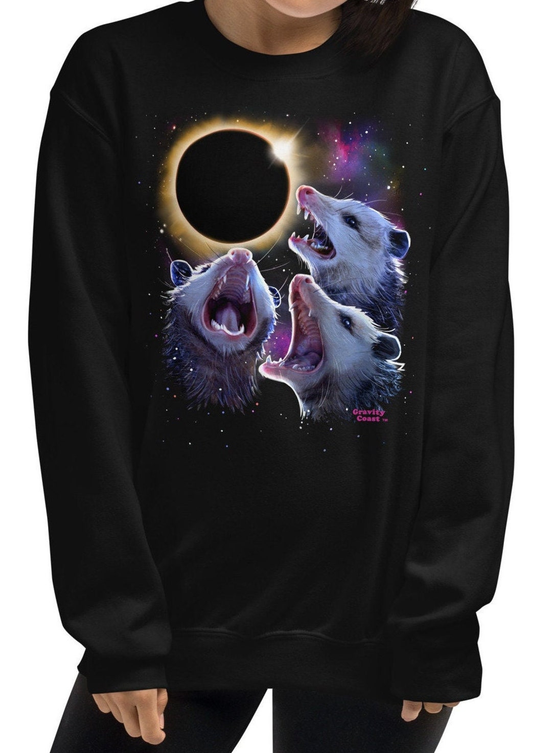 2024 Total Eclipse Three Possums Howling at the Eclipse Sweatshirt ...