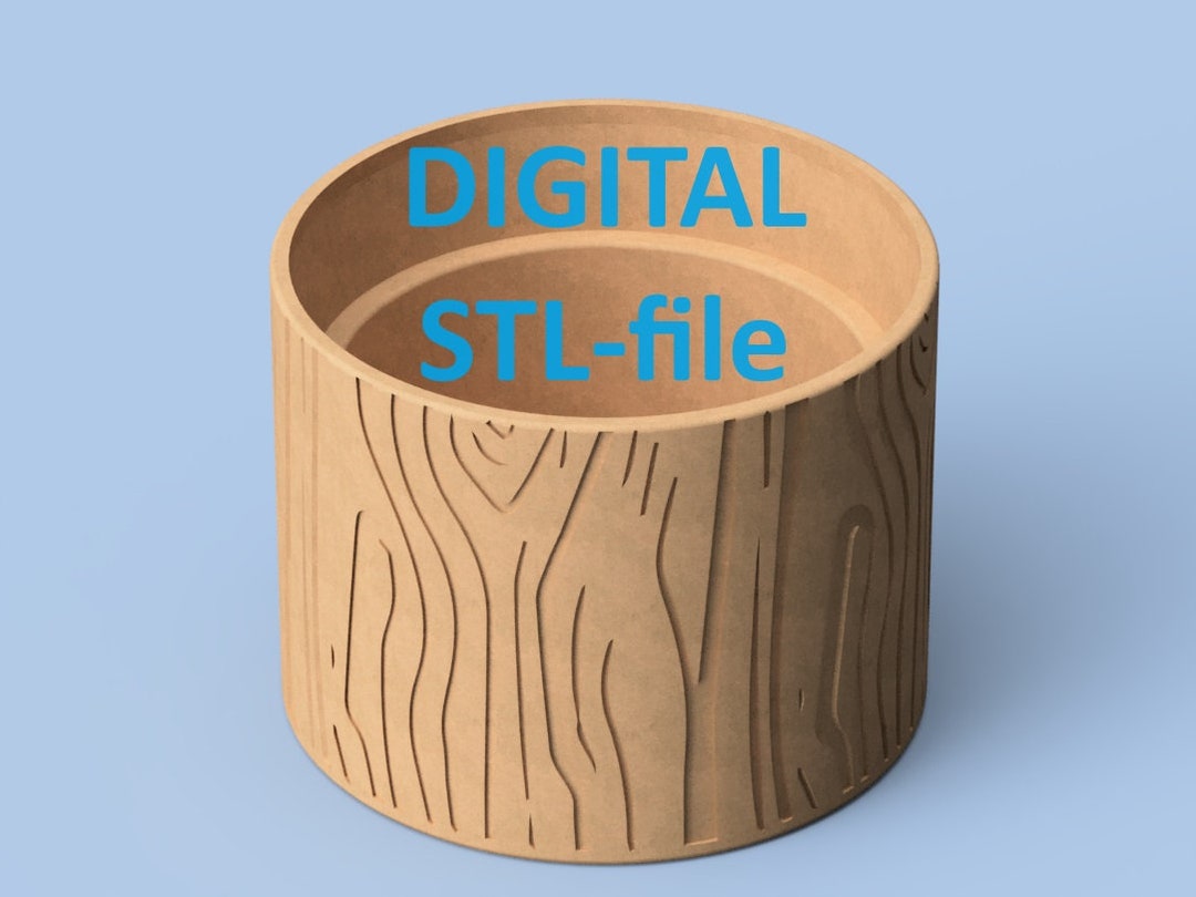 Planter With Wood Grain Look/unique Indoor Plant/stl Files/digital File ...