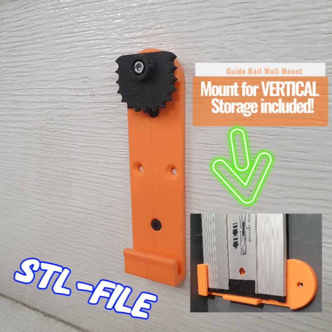 Bosch Guide Rail Wall Mount for Shop Garage Organizer Tool Holder STL ...