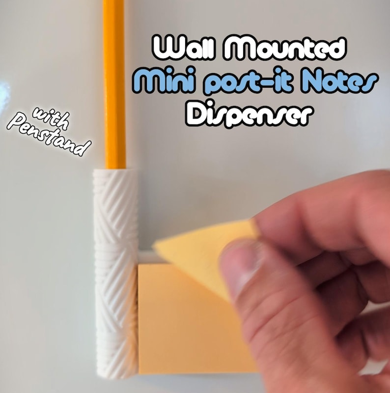 Wall Mounted Mini Post-it Note and Pen Holder: Eco-friendly Desk ...
