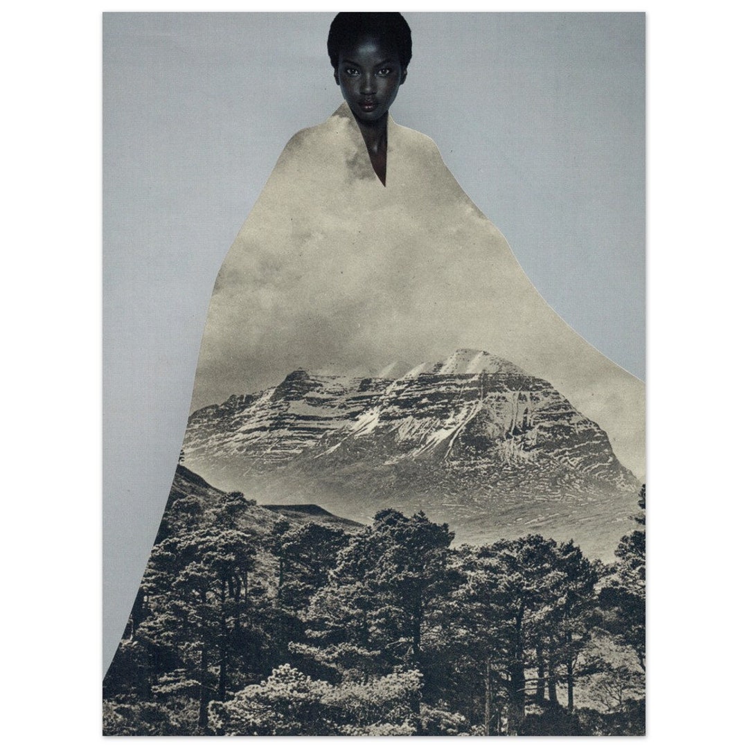 Grey Scale: Original Collage Art Print , Vintage Print , Retro Style ...