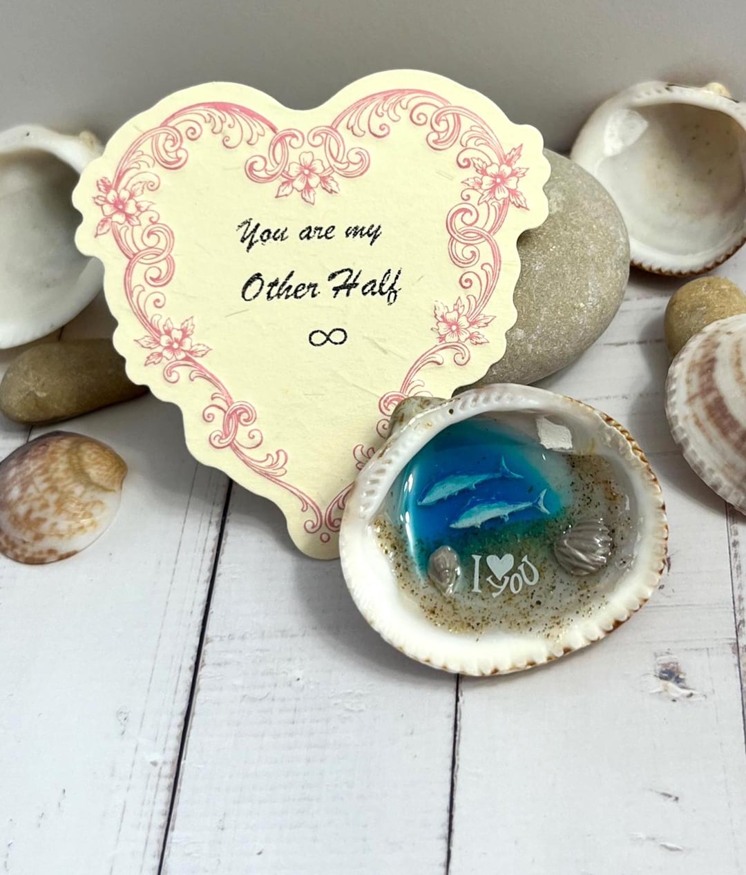 Shark Couple in Love, Personalized Gift for Him/her, Decorated Epoxy ...