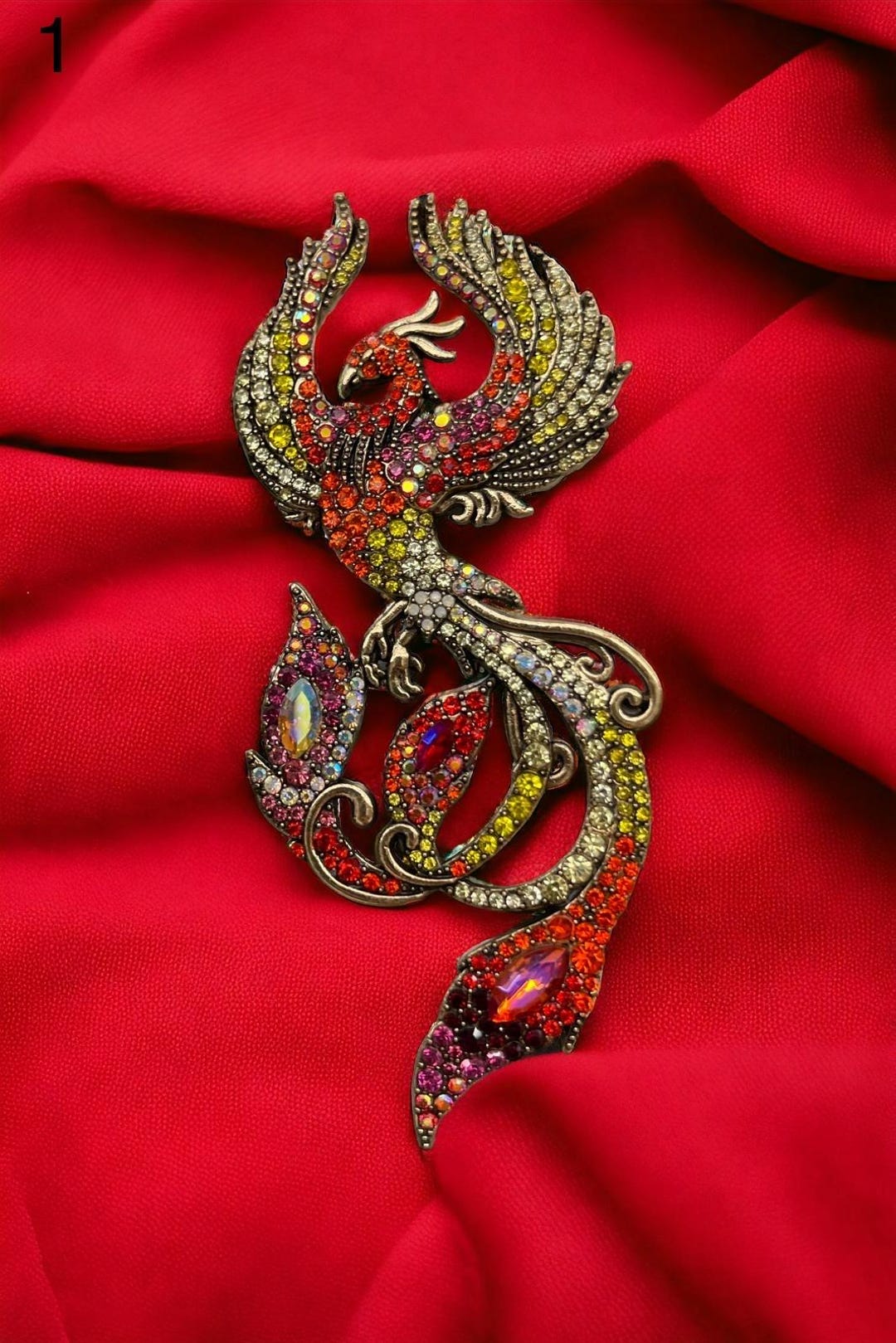 Animal Shaped Rhinestone Embedded Brooches. Multi-colored and Shiny ...