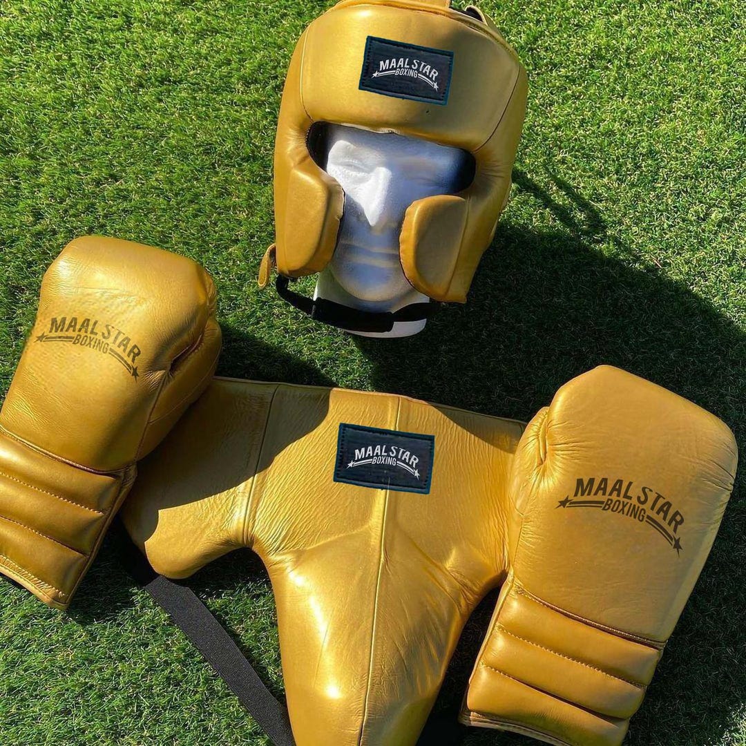 Full Golden Boxing Sparring Kit by Maalstar Champions Choice Made up ...