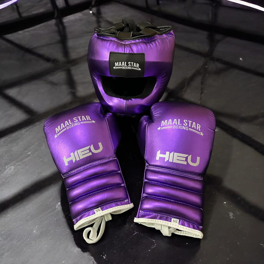 Metallic Purple Boxing Full Sparring Kit by Maalstar Champions Choice ...