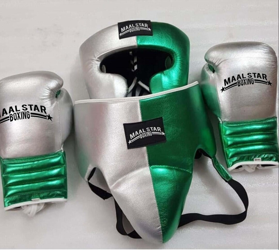 Metallic Green & Silver Boxing Full Kit by Maalstar Champions Choice ...