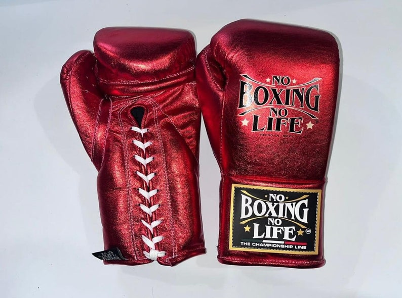 Customized Handmade No Boxing No Life Boxing Gloves Full Metallic Red ...
