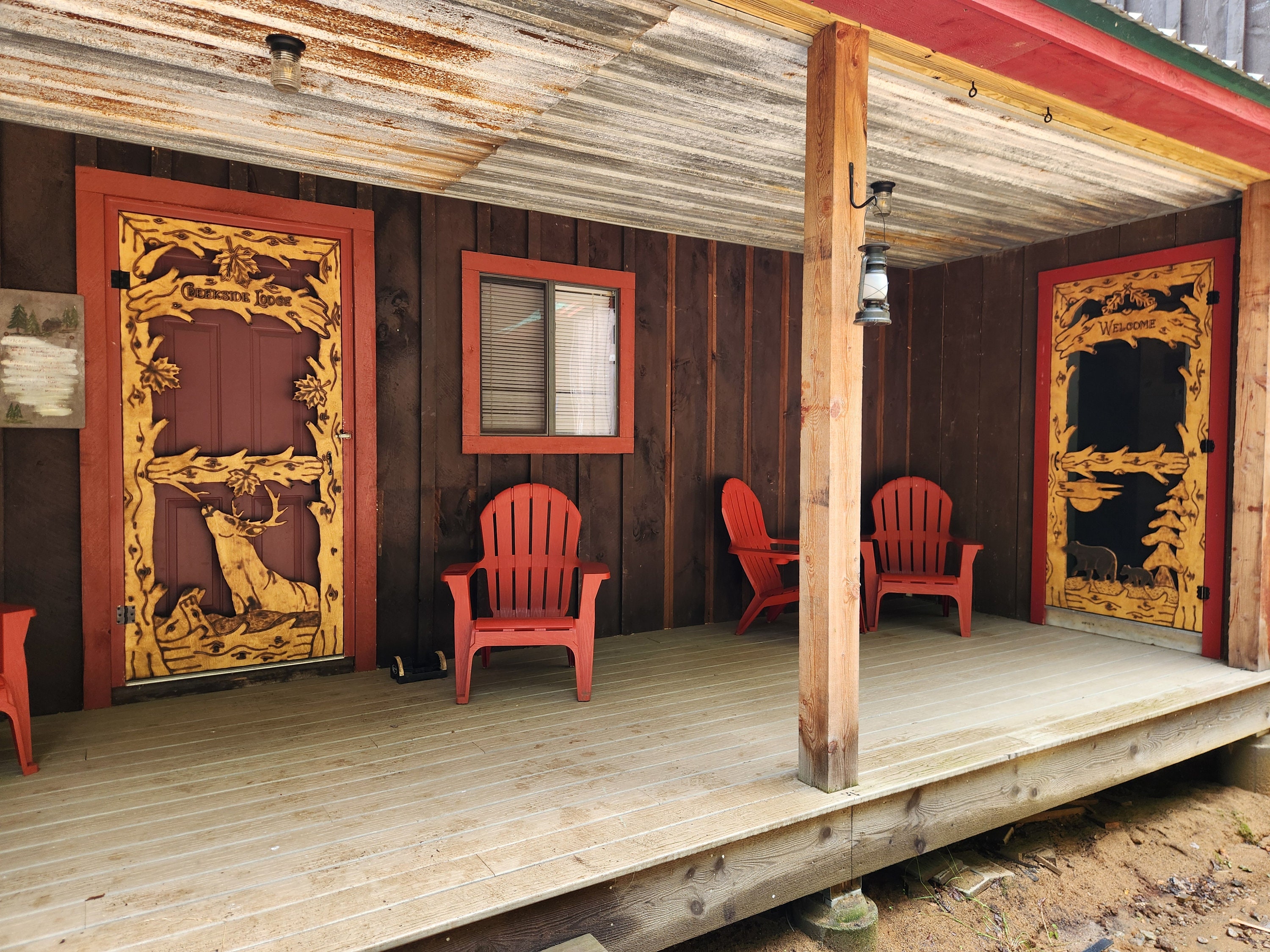 Custom-made Rustic Carved Screen Door With Whitetail Deer, Wildlife ...