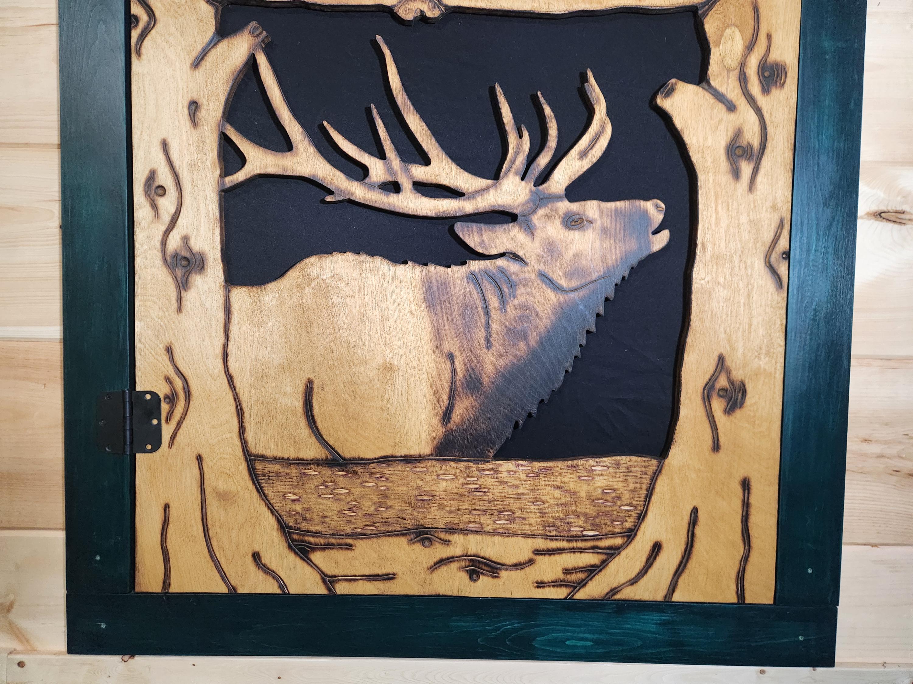 Elk Carved Screen Door, Custom-made, Rustic, Wildlife, Cabin Decor ...