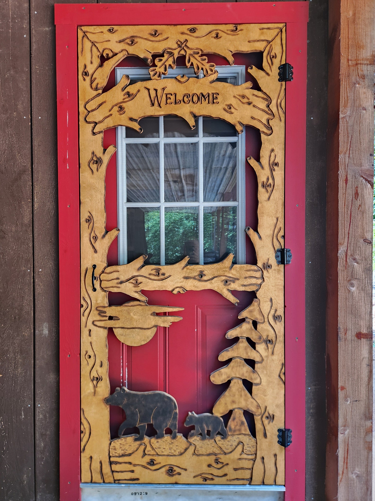 Black Bear Carved Screen Door, Custom-made, Rustic, Wildlife, Cabin ...