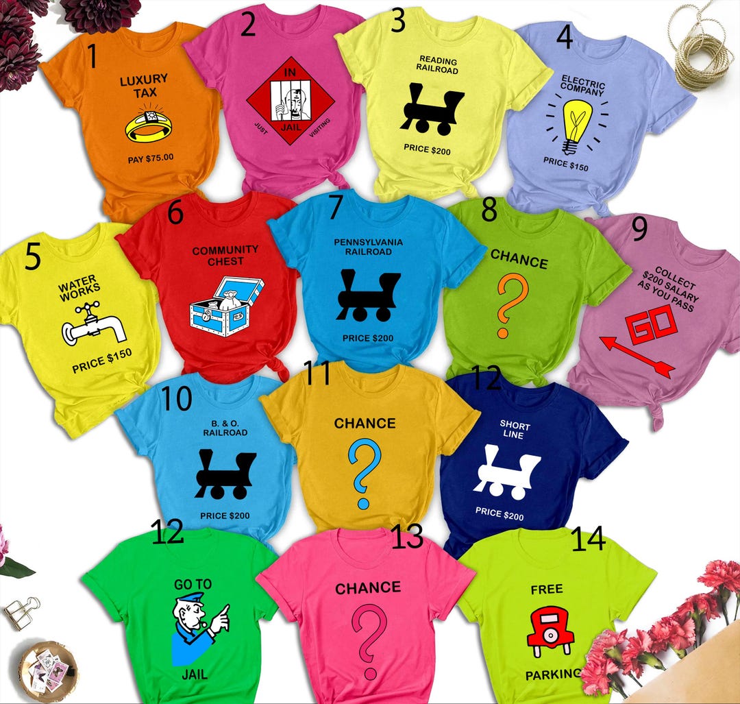 Monopoly Game Halloween Costume Shirts, Group Monopoly Game Shirt ...