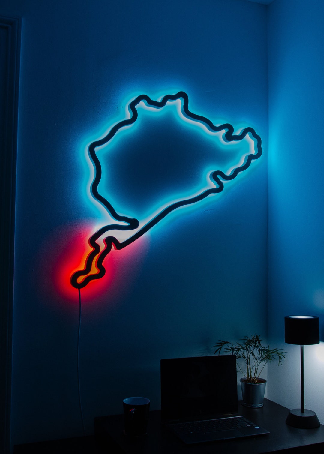 Race Track Wall Art Made of Wood With LED Backlight - Etsy