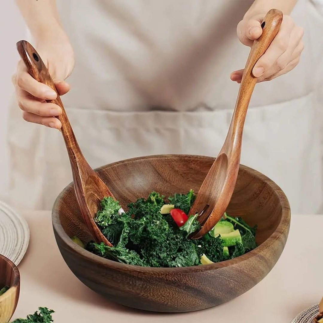Bowls and Cooking Utensils Made of Acacia Wood, Perfect for the Kitchen ...