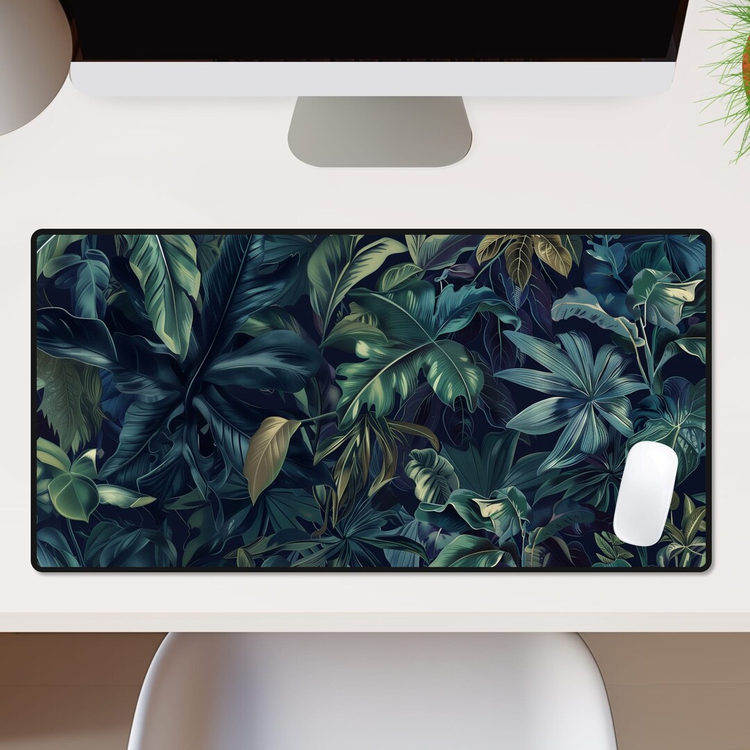 Tropical Desk Mat | Palm Leaf Desk Mat | Gift for Mom Desk Mat | Green ...