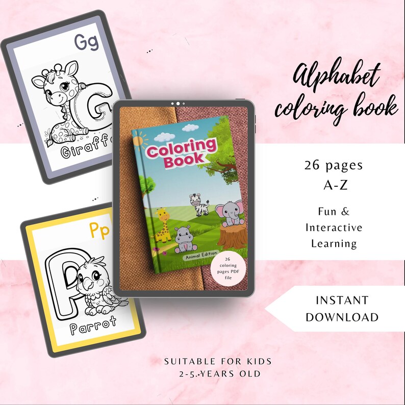 ABC Animal Coloring Book for Kids – Montessori Preschool Printable ...