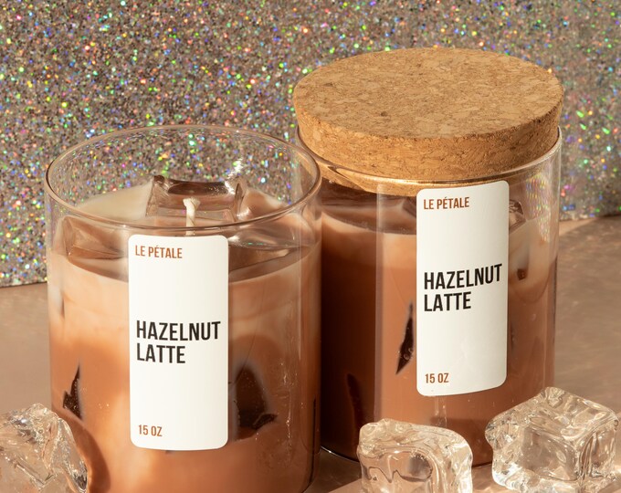Hazelnut Latte Candle | Iced Coffee Candle 15 Oz | Hazelnut Scented ...