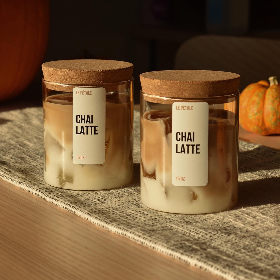 Chai Latte Candle 15 Oz | Iced Latte Chai Scented Handmade Candle ...