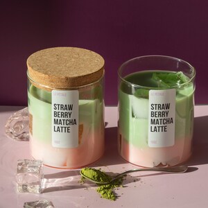 Strawberry Matcha Latte Candle | 15 Oz | Iced Latte Strawberry Matcha ...