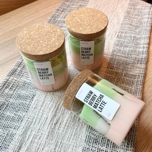 Strawberry Matcha Latte Candle | 15 Oz | Iced Latte Strawberry Matcha ...