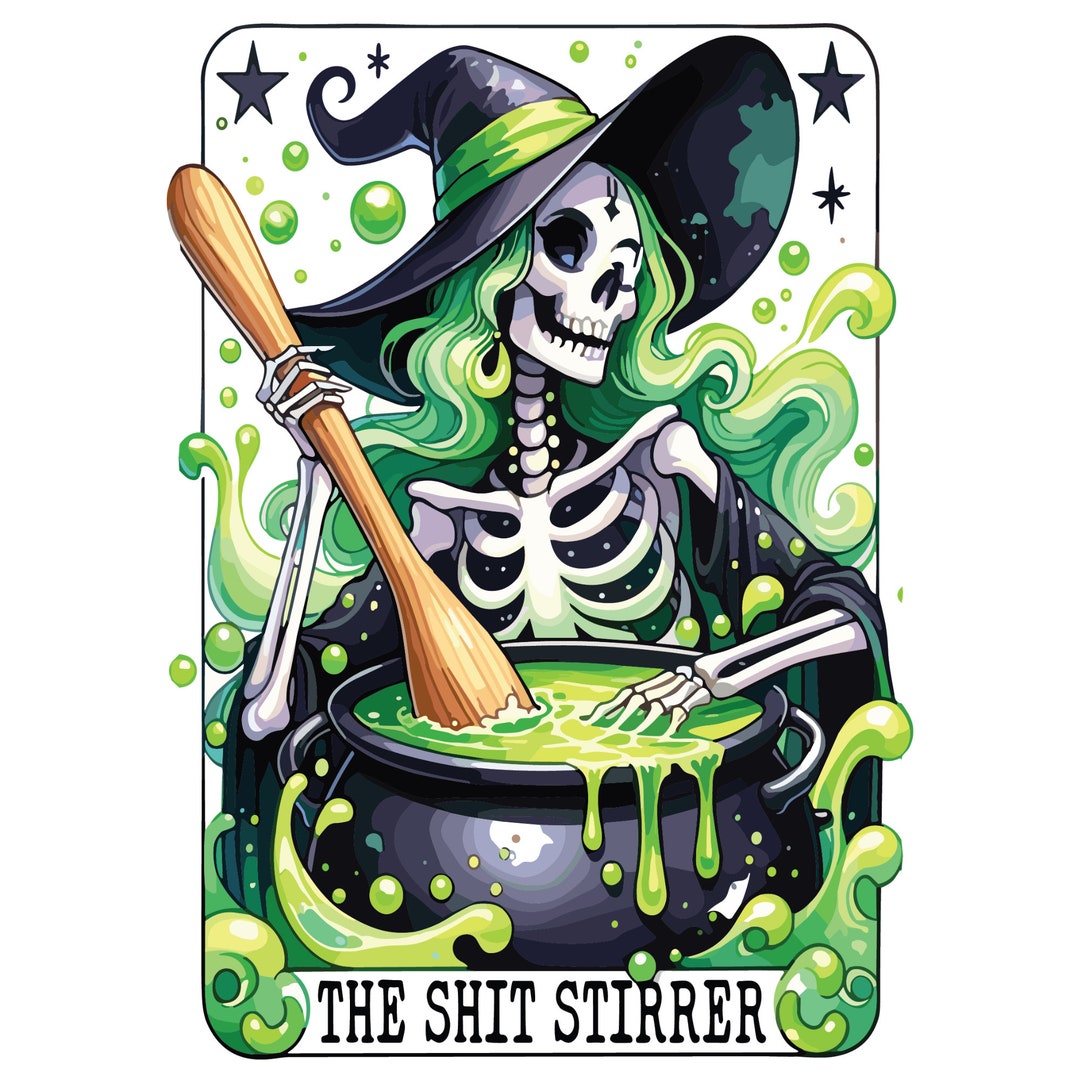 Sarcastic Witch Clipart Tarot Cards PNG Witchy Skeleton Horror ...