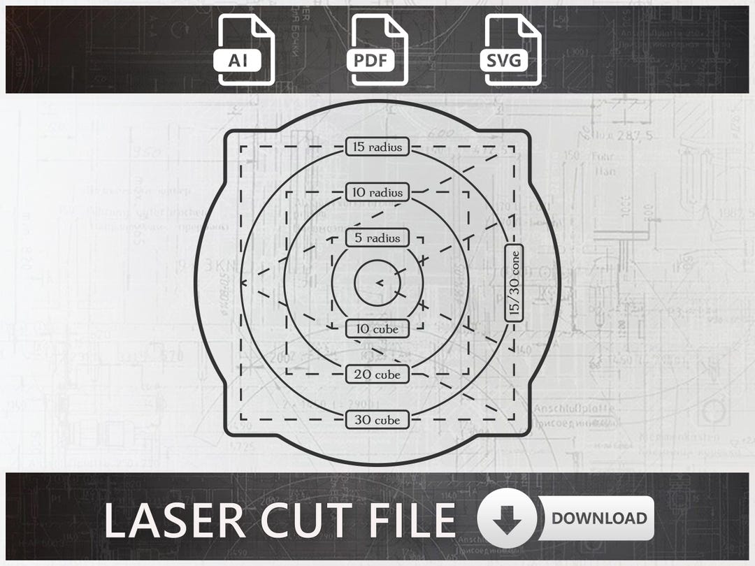 Dnd Area of Effect Template Laser Cut SVG File Dungeons and Dragons ...