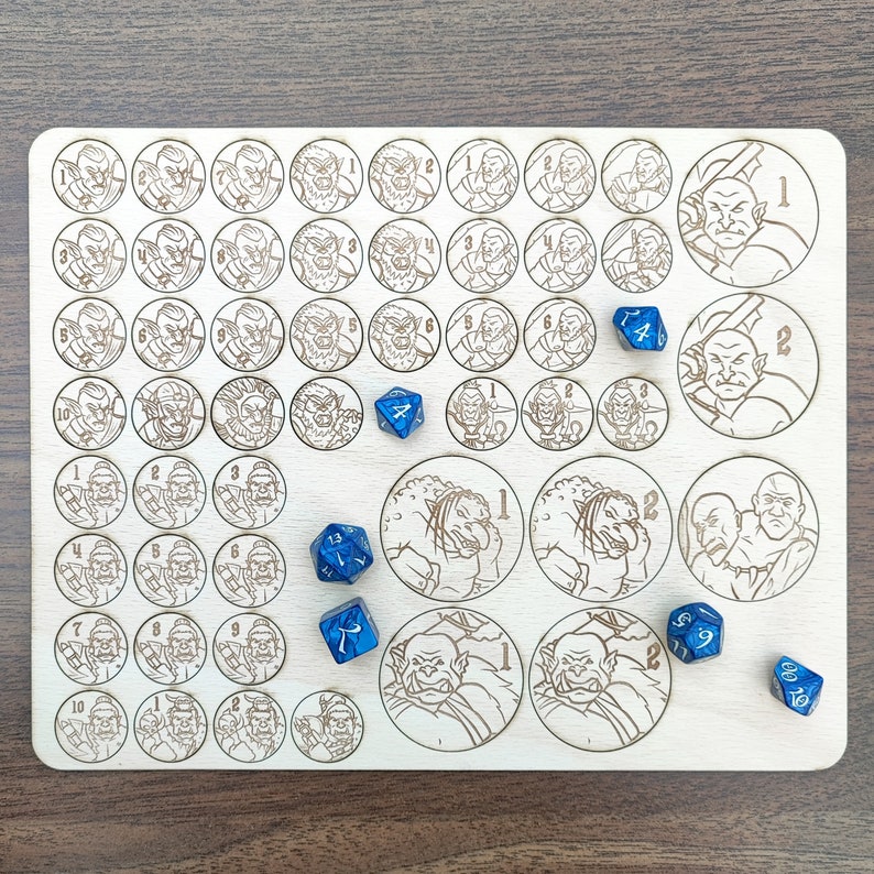 Tabletop RPG Monster Token Set Laser Cut Files 3mm Digital Product ...