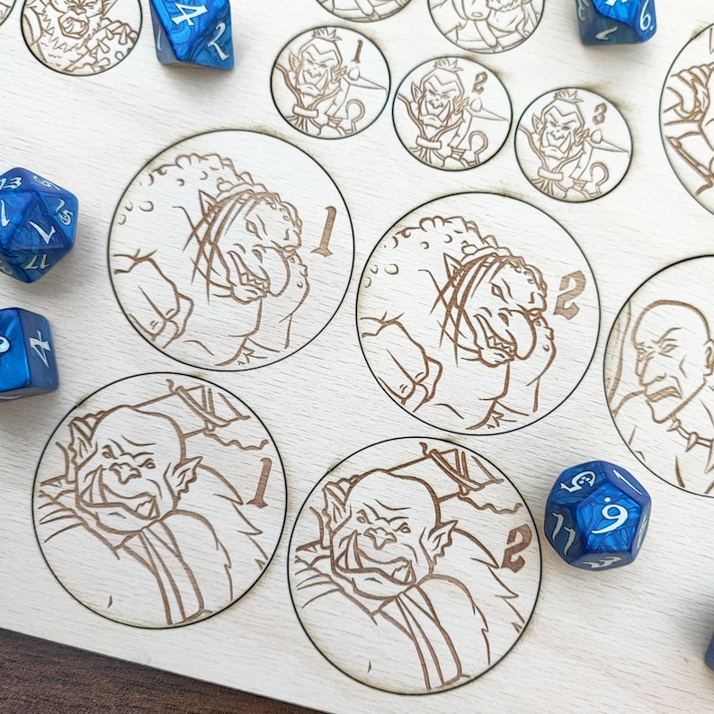 Tabletop RPG Monster Token Set Laser Cut Files 3mm Digital Product ...