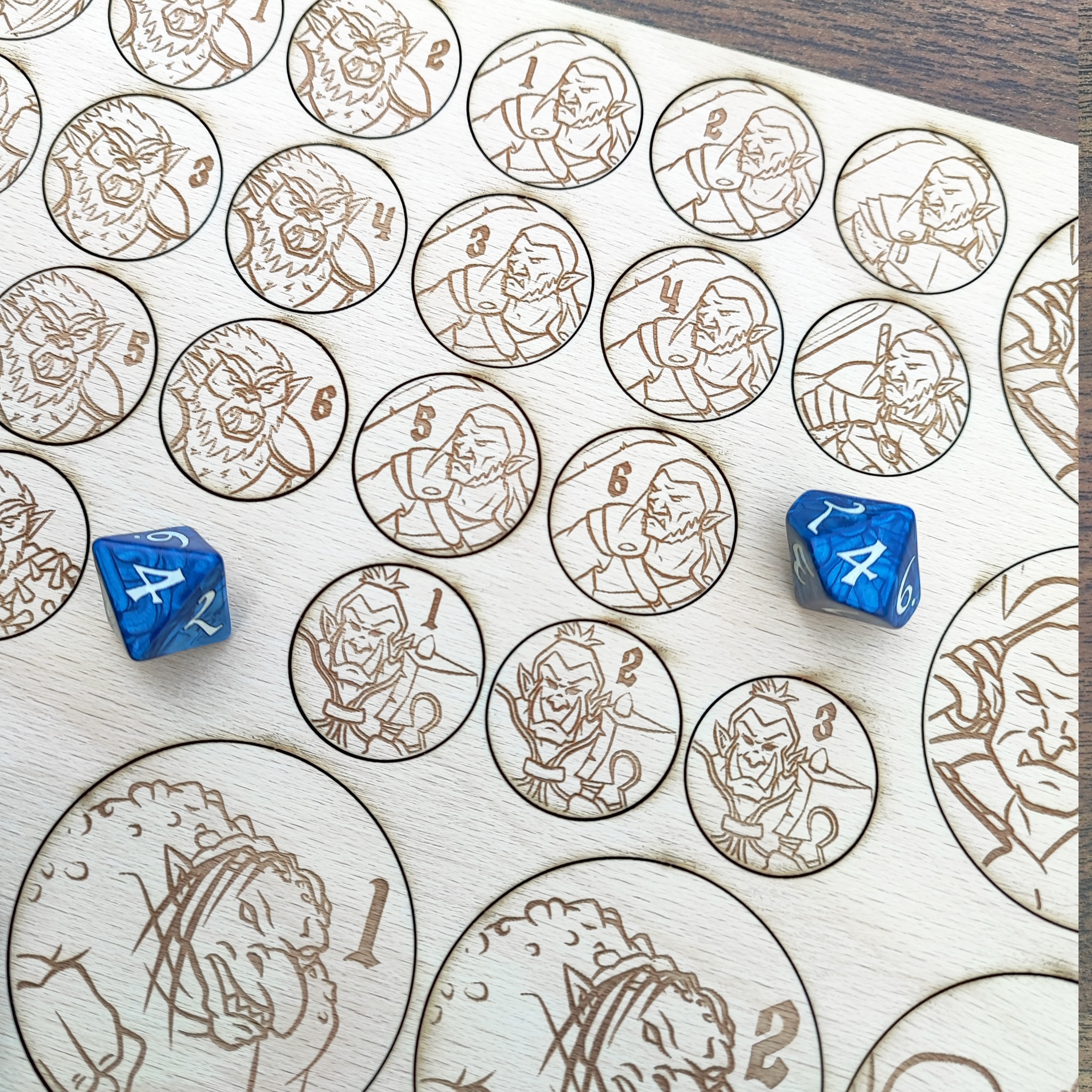 Tabletop RPG Monster Token Set Laser Cut Files 3mm Digital Product ...