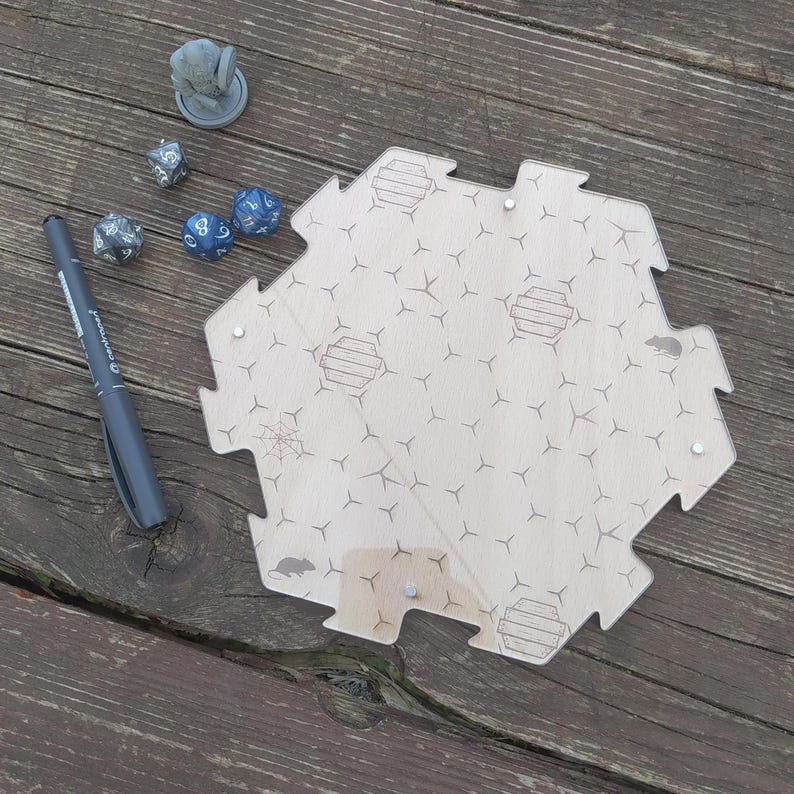 Hex Grid Map Tabletop RPG Battle Map Hexagon Modular Tiles Laser Cut ...