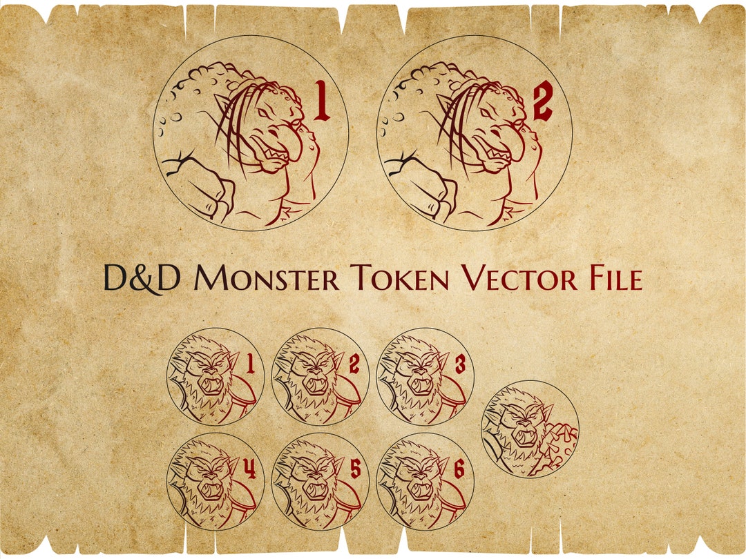 D&D Monster Token Vector File Troll and Bugbear Digital Product PDF SVG ...