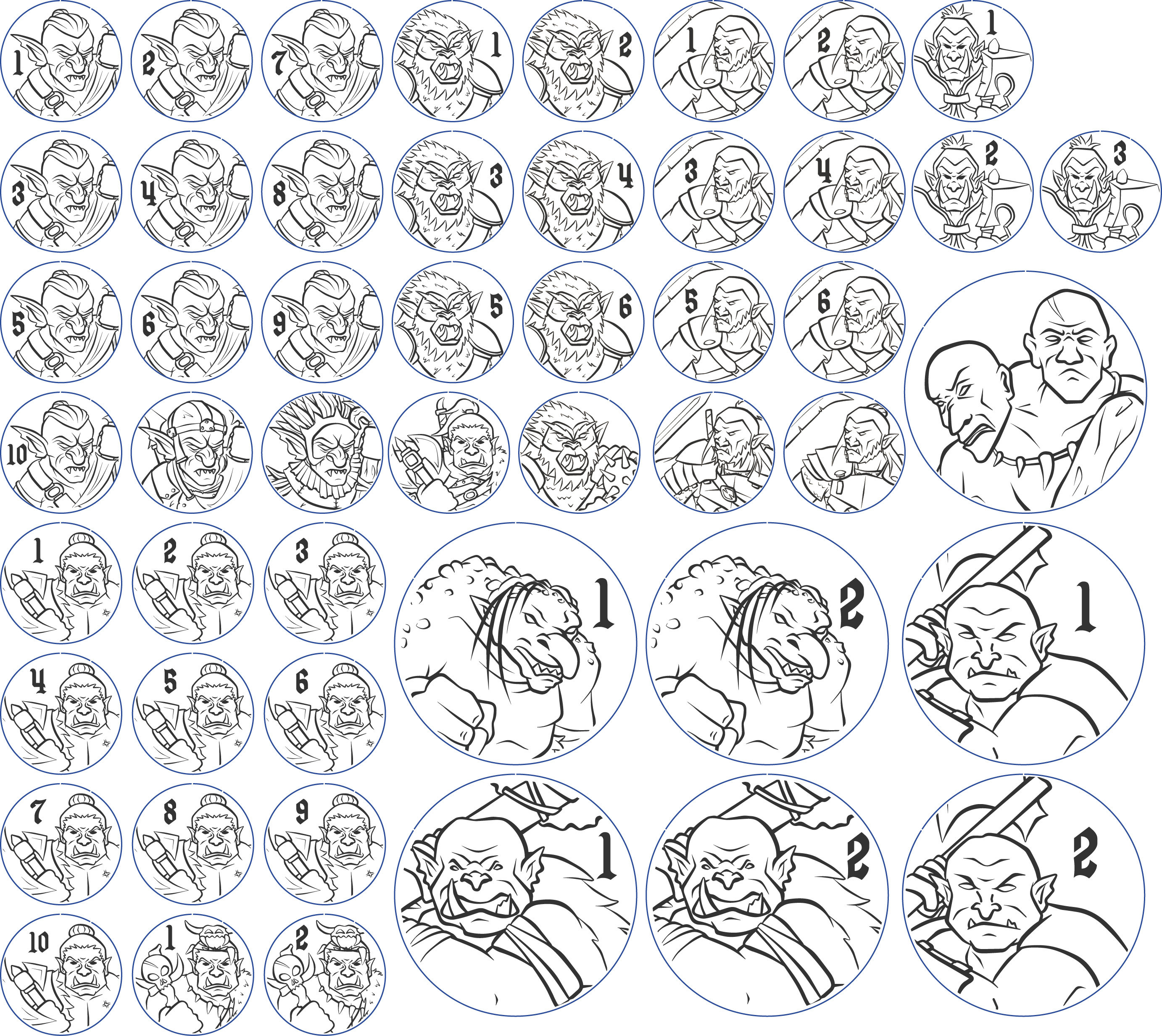 Tabletop RPG Monster Token Set Laser Cut Files 3mm Digital Product ...