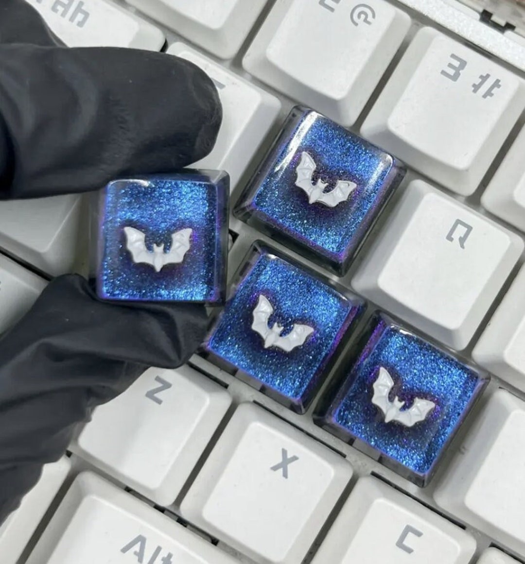 4pcs Custom ABS Resin Halloween Bats Keycaps, Gaming Keycap, Artisan ...