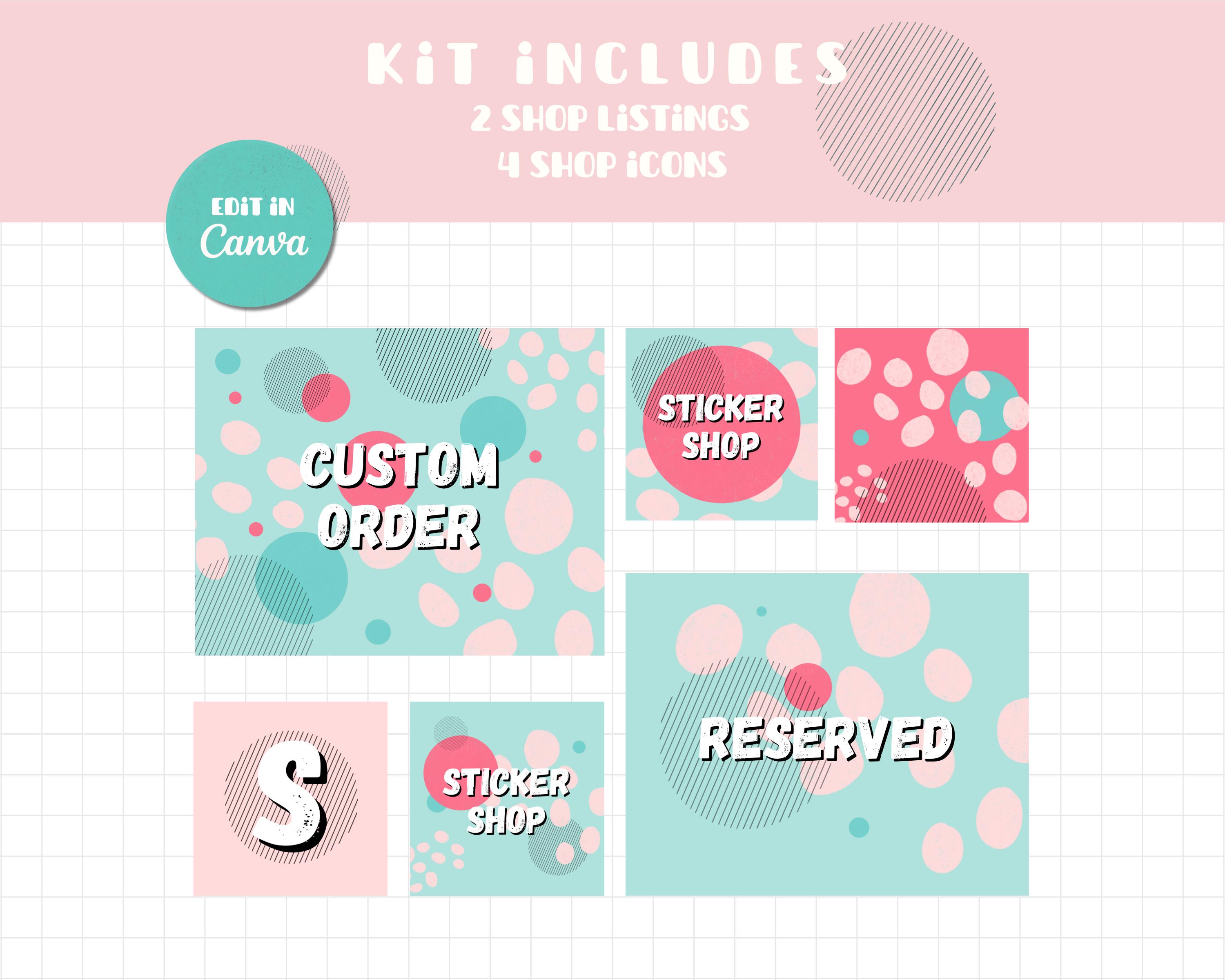 Etsy Shop Kit Template, Editable in Canva, Banner, Listings & Icons ...