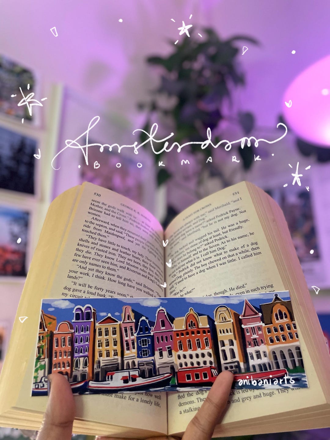 Amsterdam Art Bookmarks| Watercolor Art Print of Amsterdam Asthel River ...