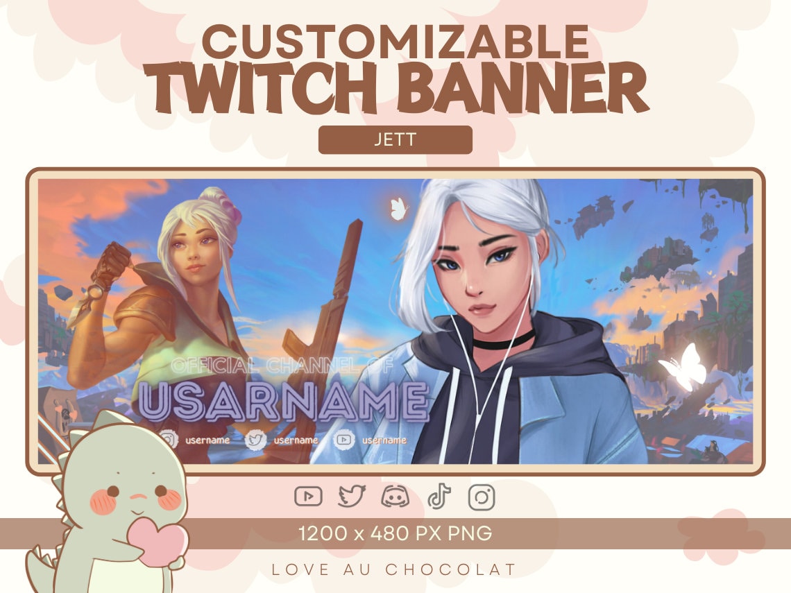 Jett [valorant] | Customizable Twitch Banner - Etsy