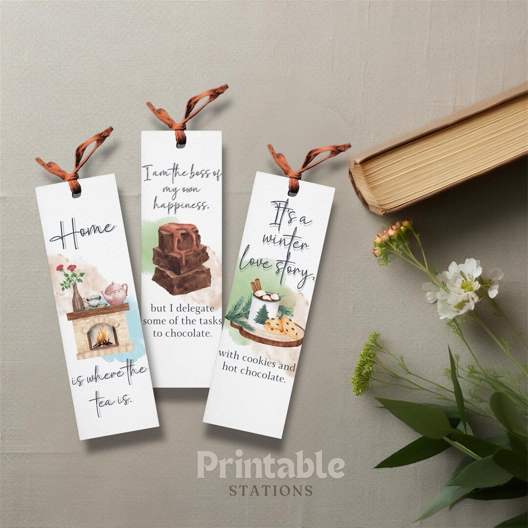 Quirky Bookmark Prints, Digital Bookmark Designs for Reading Lovers ...