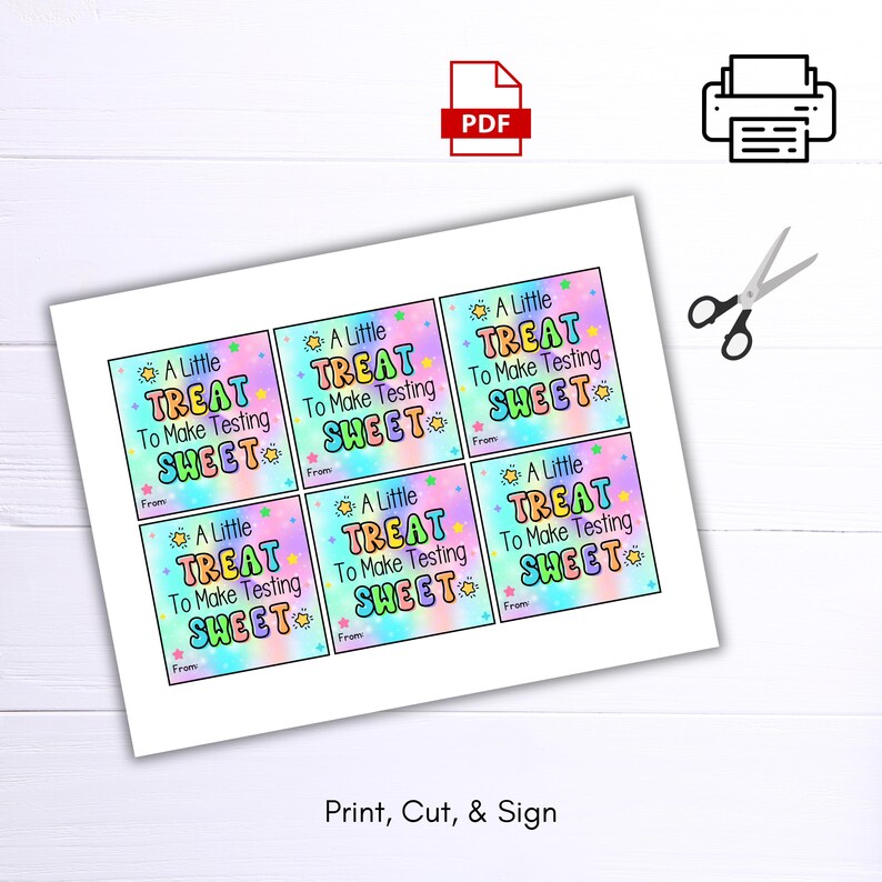 Testing Encouragement Treat Tags | Testing Week Student Gift Tags ...