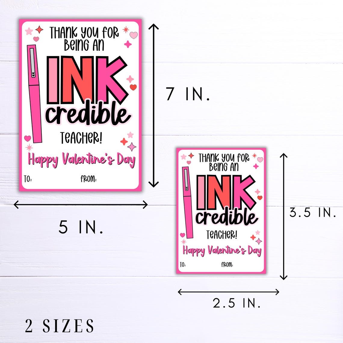 Inkcredible Teacher Valentine's Day Card: Pen Gift Tag (digital ...