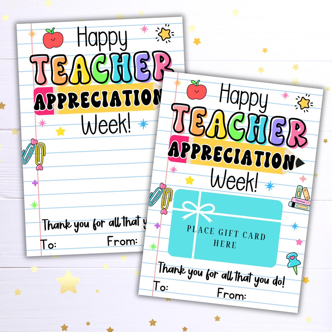 Teacher Appreciation Gift Card Holder | Digital Download | Printable - Etsy