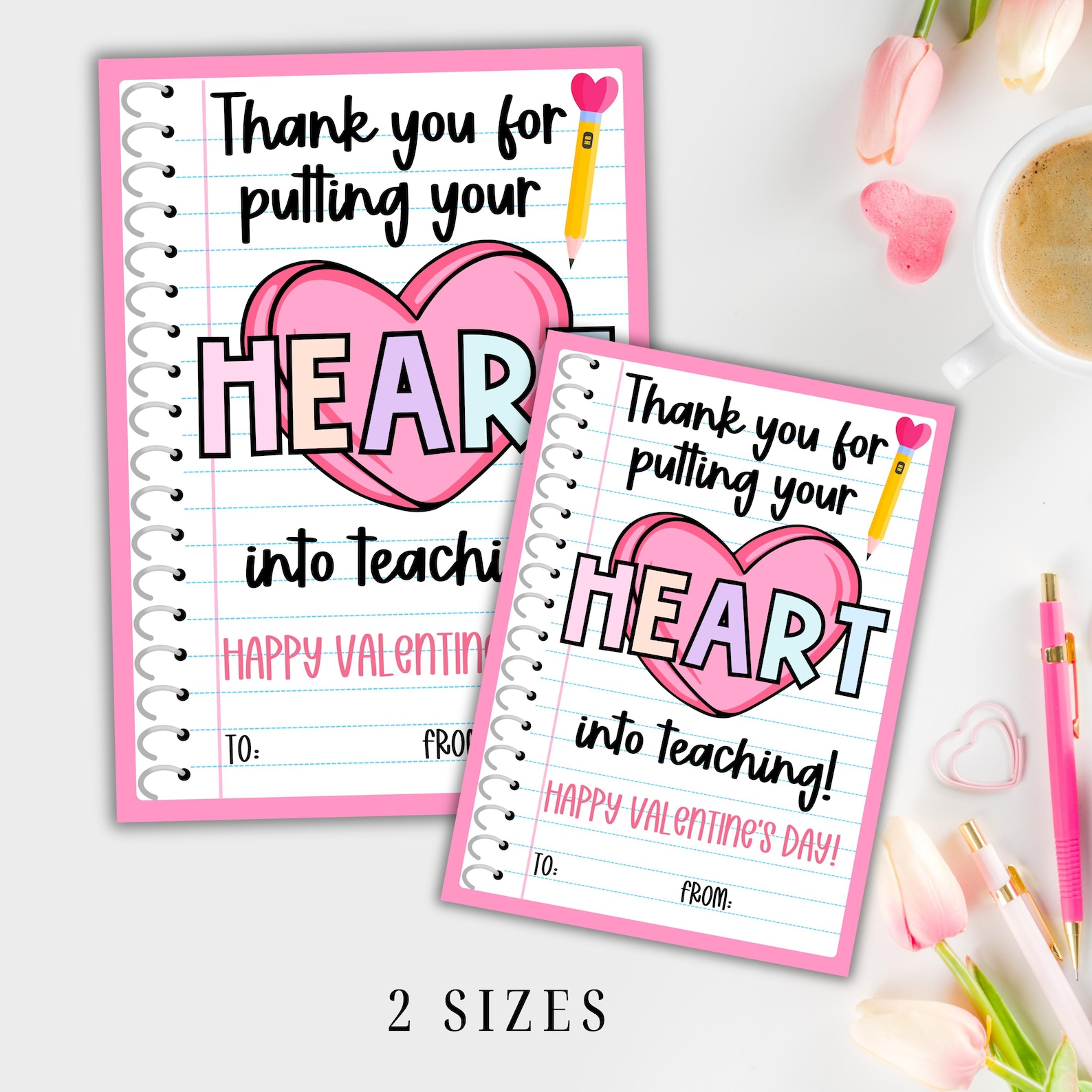 Printable Valentine Card for Teacher: Heartfelt Gift Tag (PDF) - Etsy