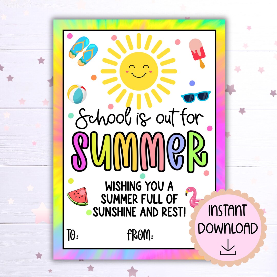 Summer Gift Tag, Printable End of Year Gift Tag, Editable & Ready to ...