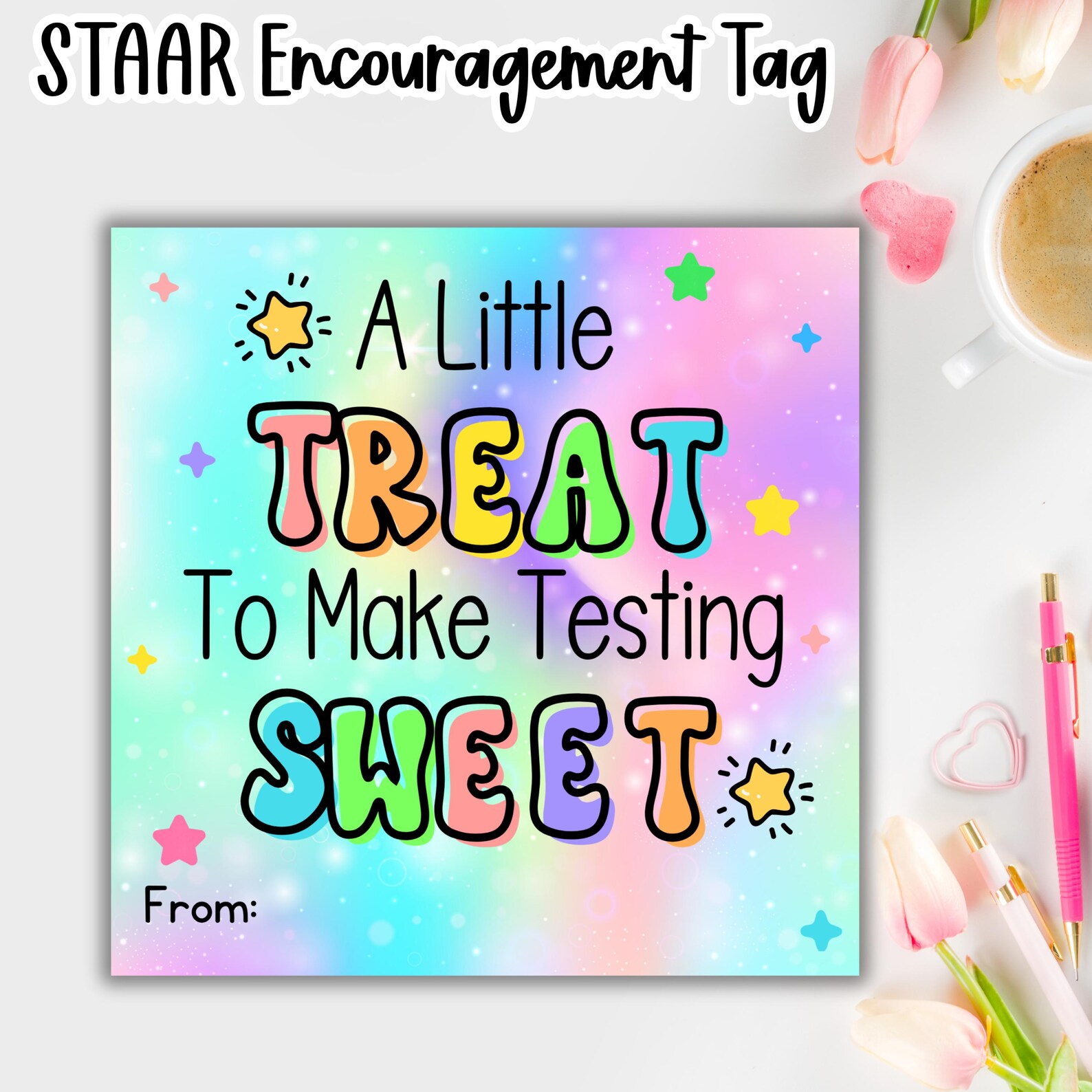 Testing Encouragement Treat Tags | Testing Week Student Gift Tags ...