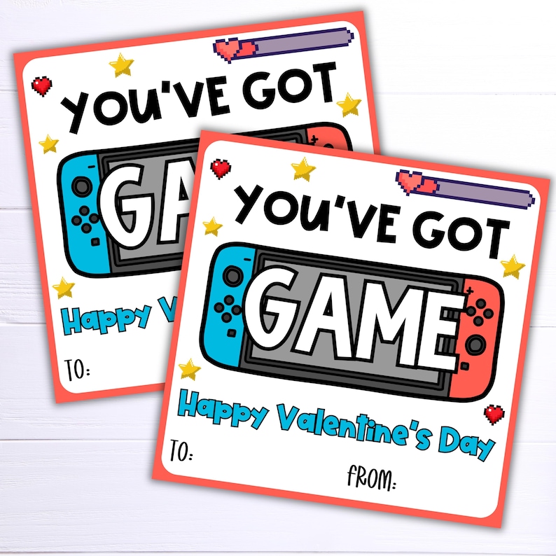 Gamer Valentine's Candy Tag, Video Game Valentine's Favor Tag ...