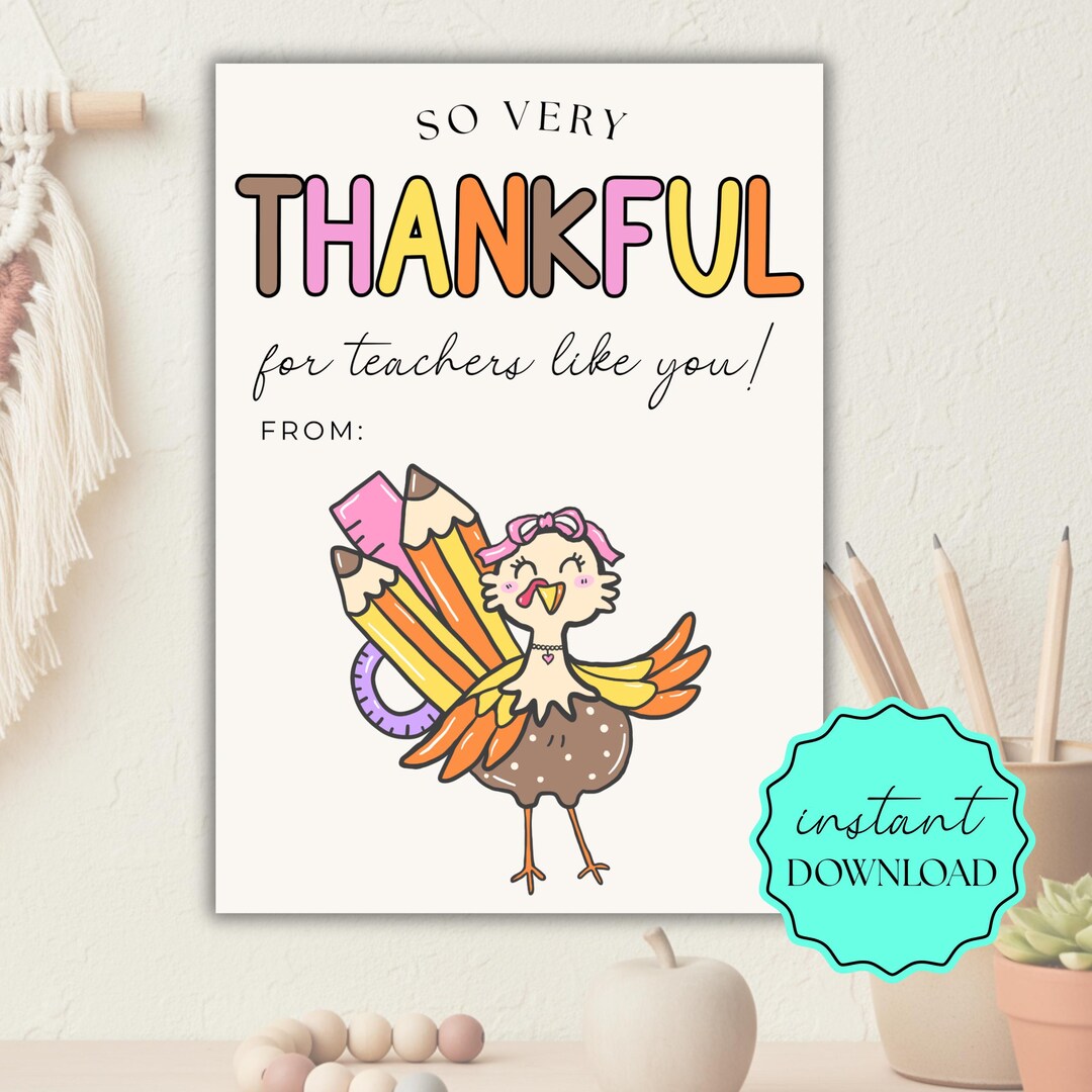 Editable Thanksgiving Teacher Gift Tag | Printable Appreciation Card ...