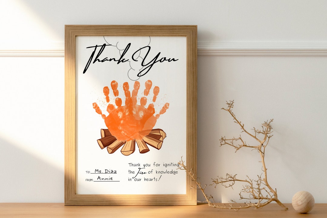 Teacher Appreciation Handprint Gift, Teacher Gift, DIY Keepsake From ...