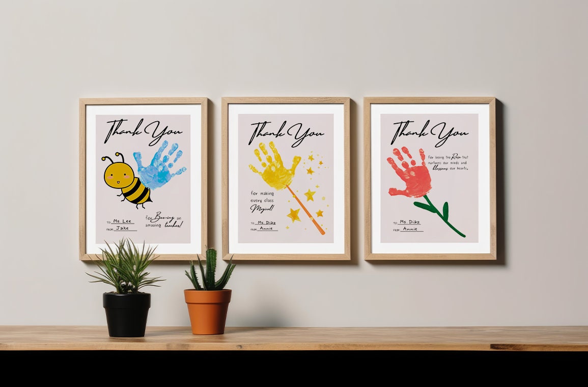 Teacher Appreciation Handprint Art, Bundle of 6, Handprint Teacher ...