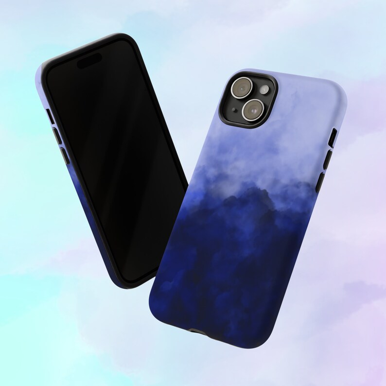 Unique Blue Smoke Design Tough Phone Case - Customizable Sizes - Gift ...