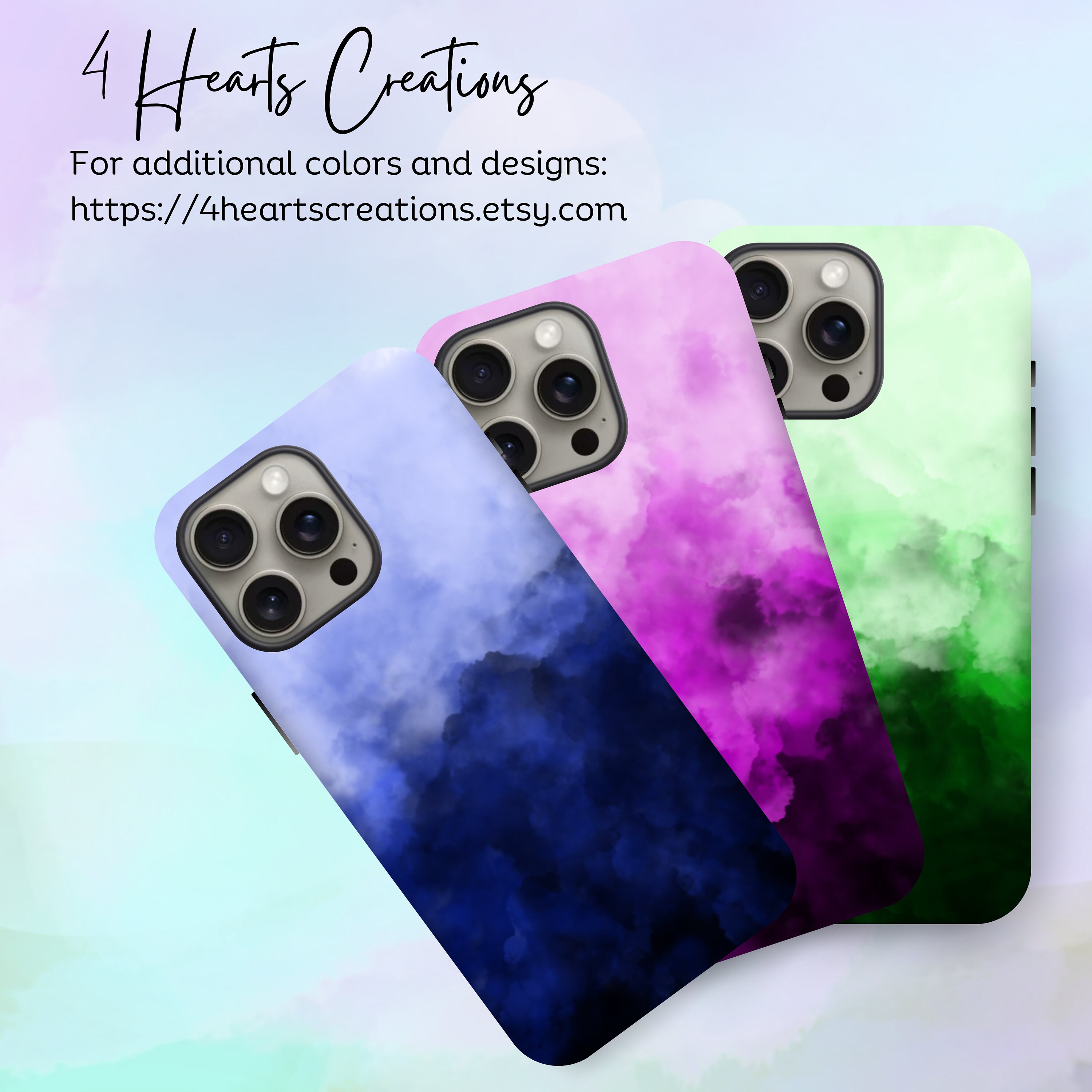 Unique Blue Smoke Design Tough Phone Case - Customizable Sizes - Gift ...