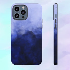 Unique Blue Smoke Design Tough Phone Case - Customizable Sizes - Gift ...