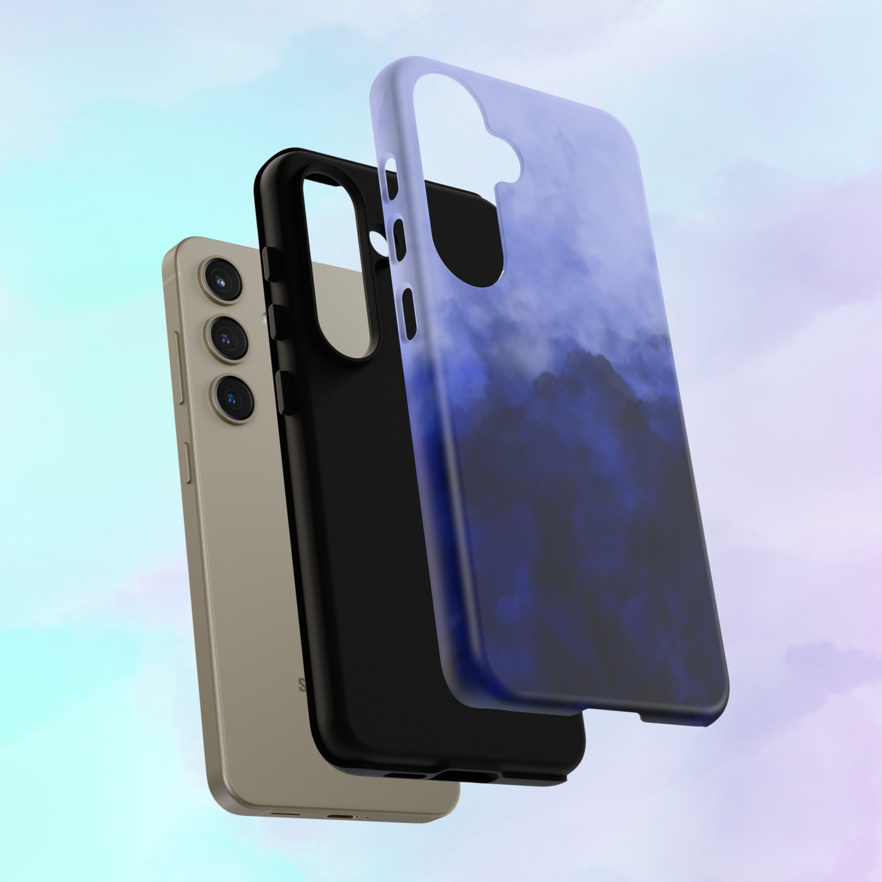 Unique Blue Smoke Design Tough Phone Case - Customizable Sizes - Gift ...